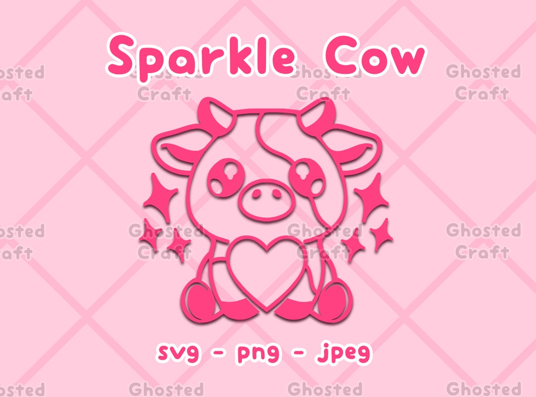 Sparkle Cow Clipart Instant Download - SVG, PNG, JPG, Aesthetic Svg ...