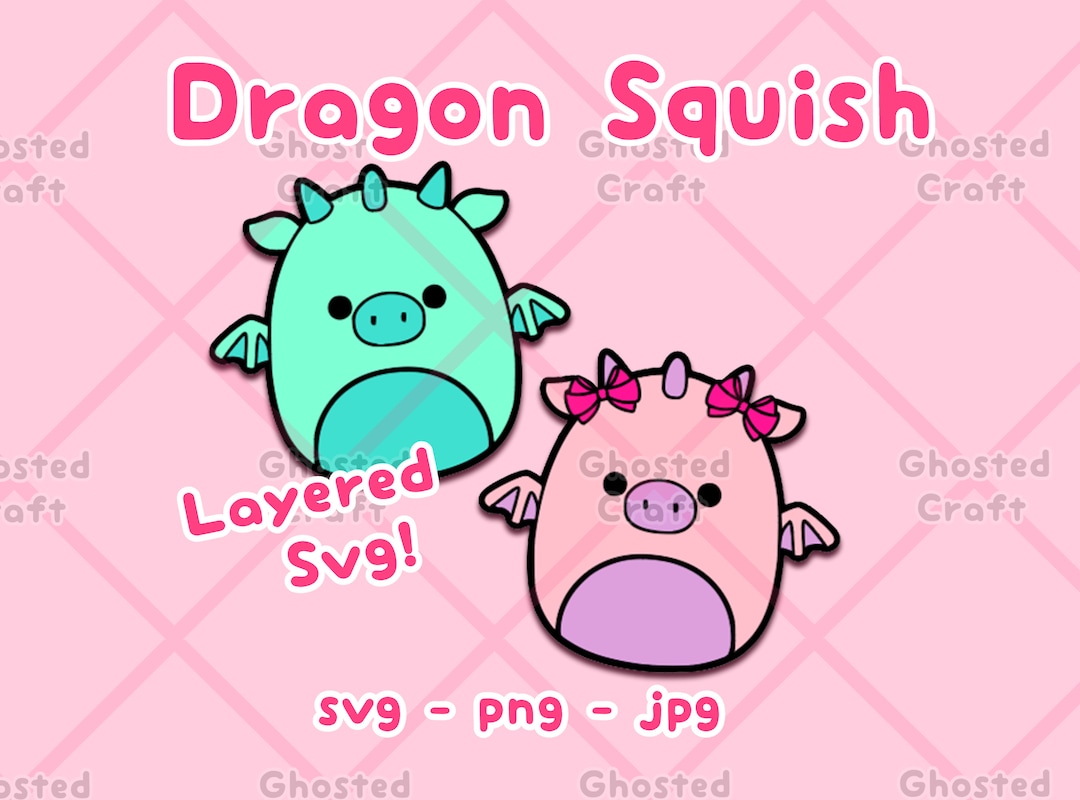 Dragon Squish-mallow Layered Svg Instant Download - SVG, PNG, JPG ...