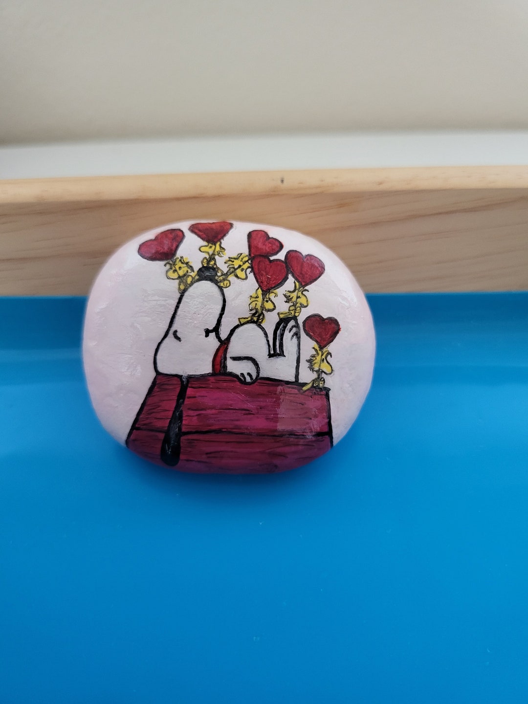 Snoopy & Woodstock Heartfelt Harmony Hand-painted Rock Art - Etsy