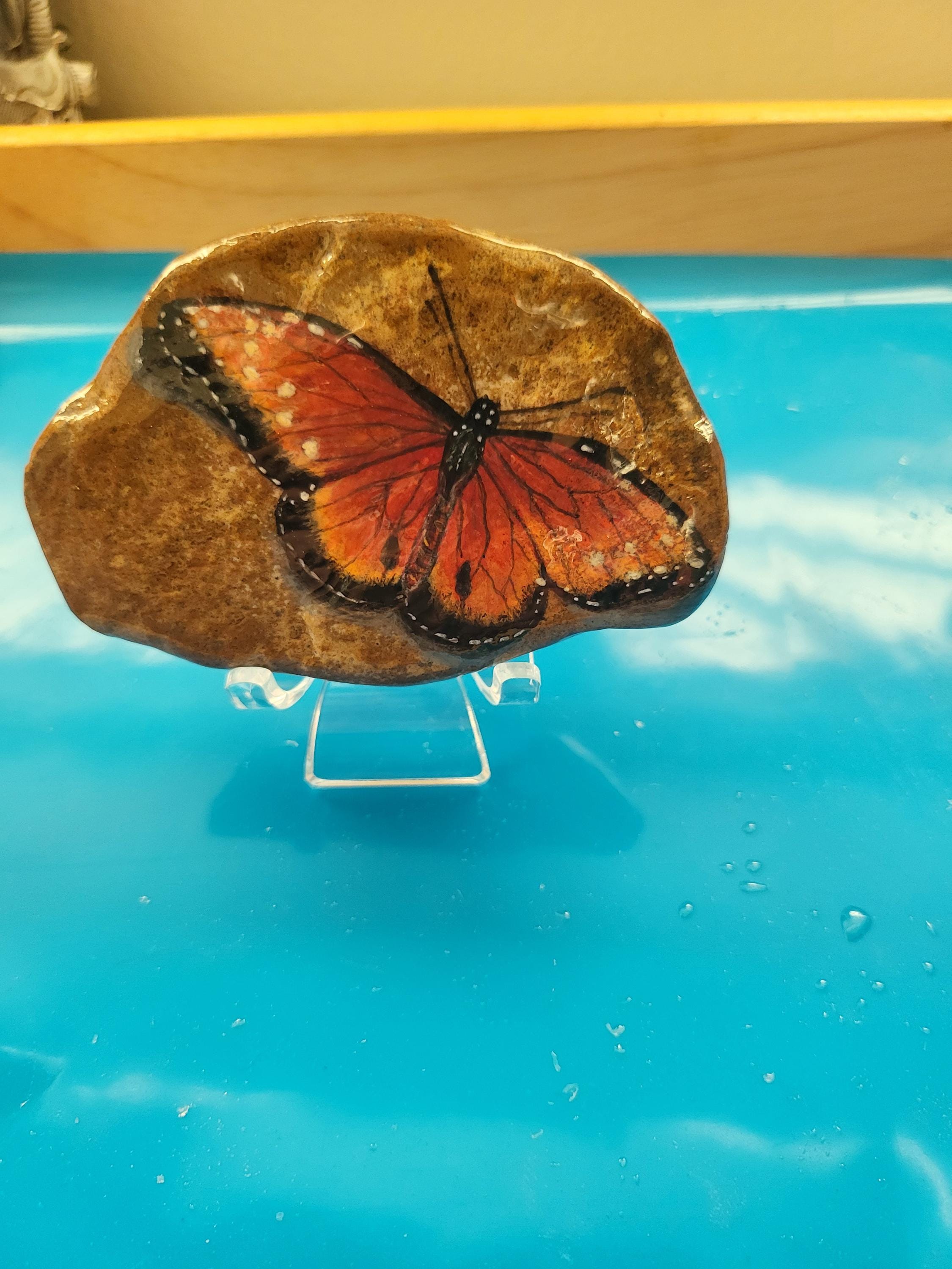 Hand-painted Butterfly Rock - Unique Nature-inspired Décor - Etsy