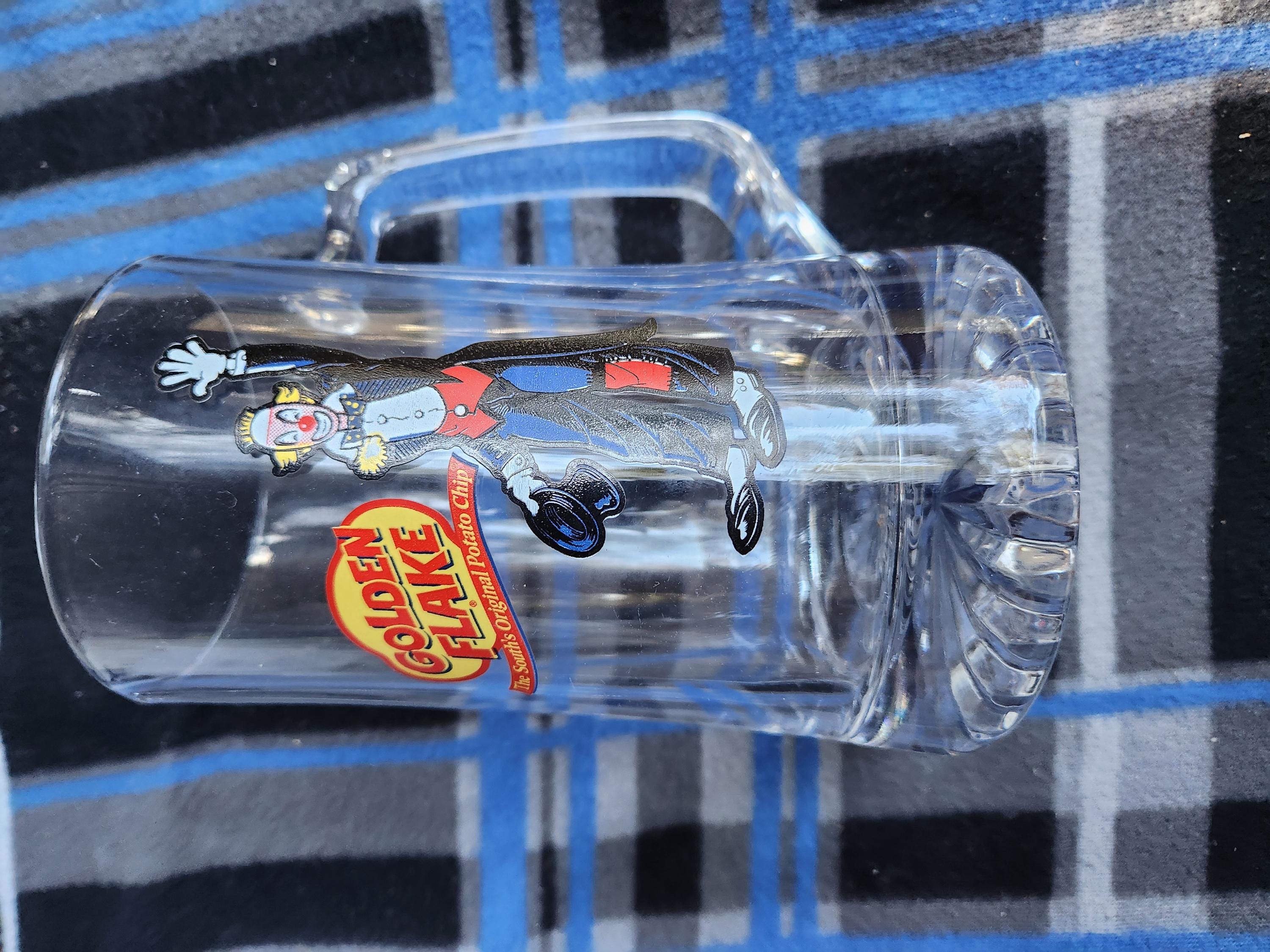 Vintage Golden Flake Potato Chips Clown Glass Mug, LARGE! Stein for Ice ...
