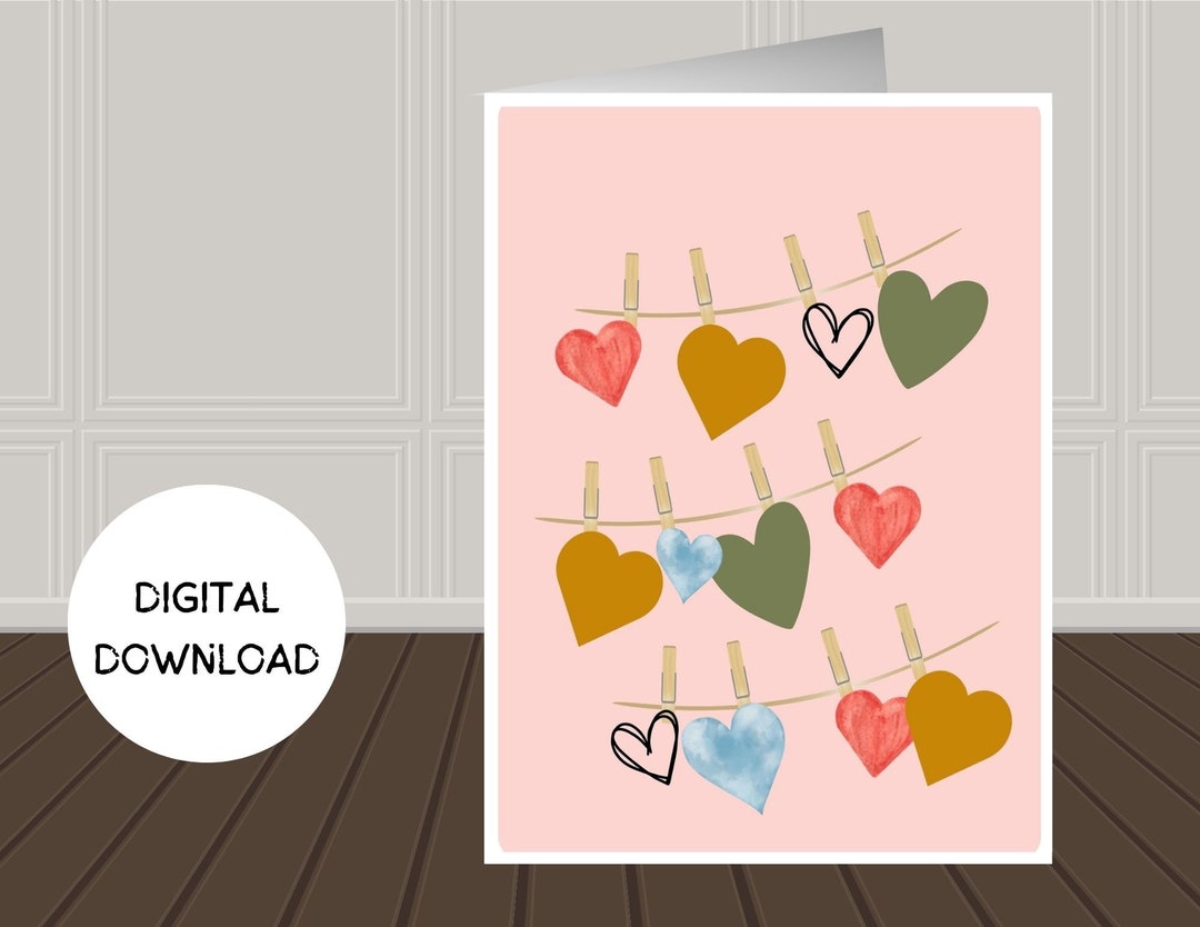 Printable Valentine's Day Card, Printable Valentine's Card, Digital ...