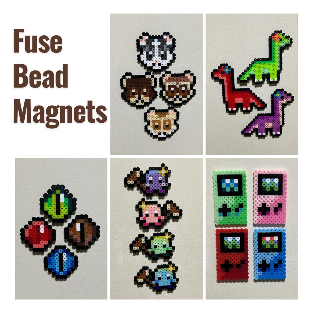 Fuse Bead Refrigerator Magnets, Ferret Magnets, Tinysaurus, Game Boy ...
