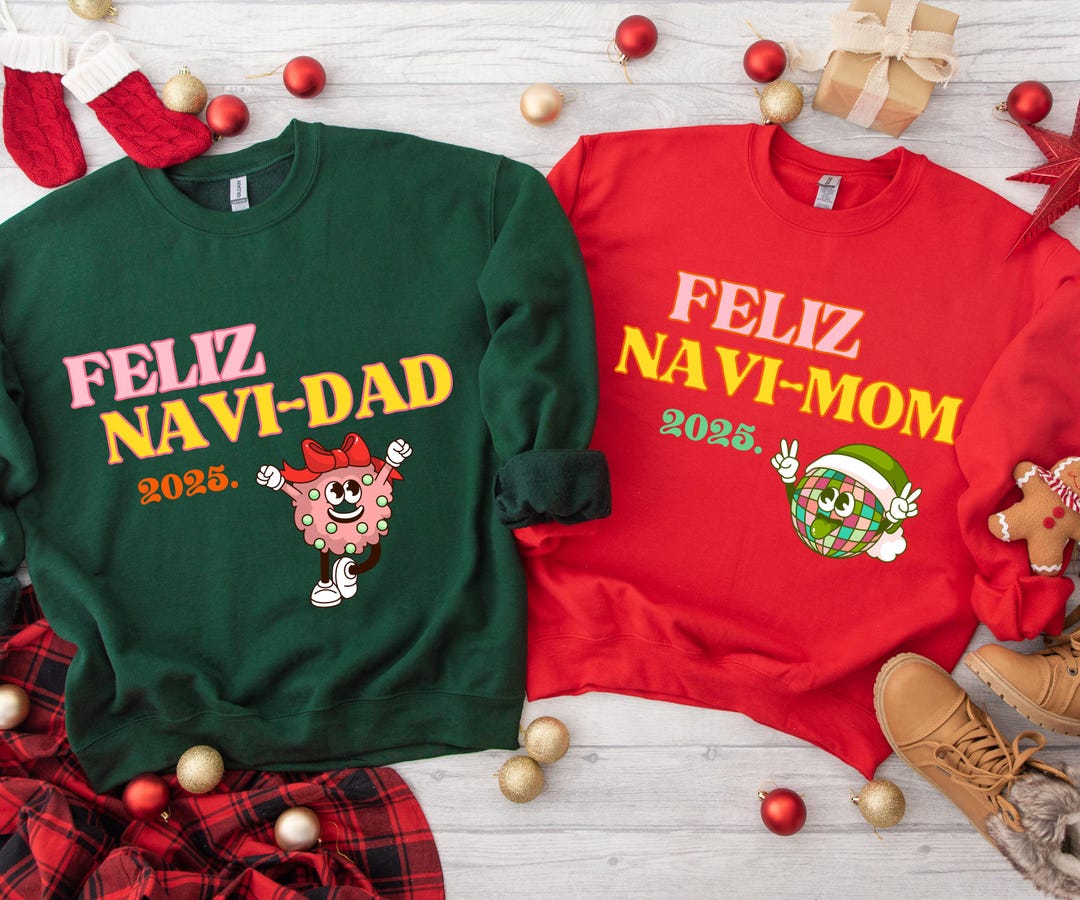 Feliz Navi-dad/mom Sweatshirt: Retro Couples Christmas Pajamas - Etsy