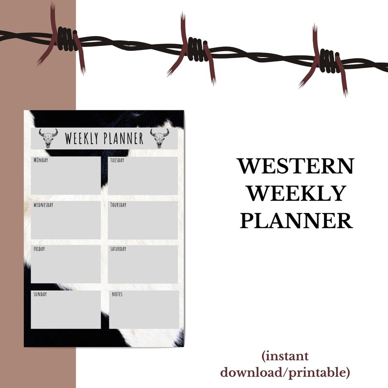 Western Weekly Planner - Etsy