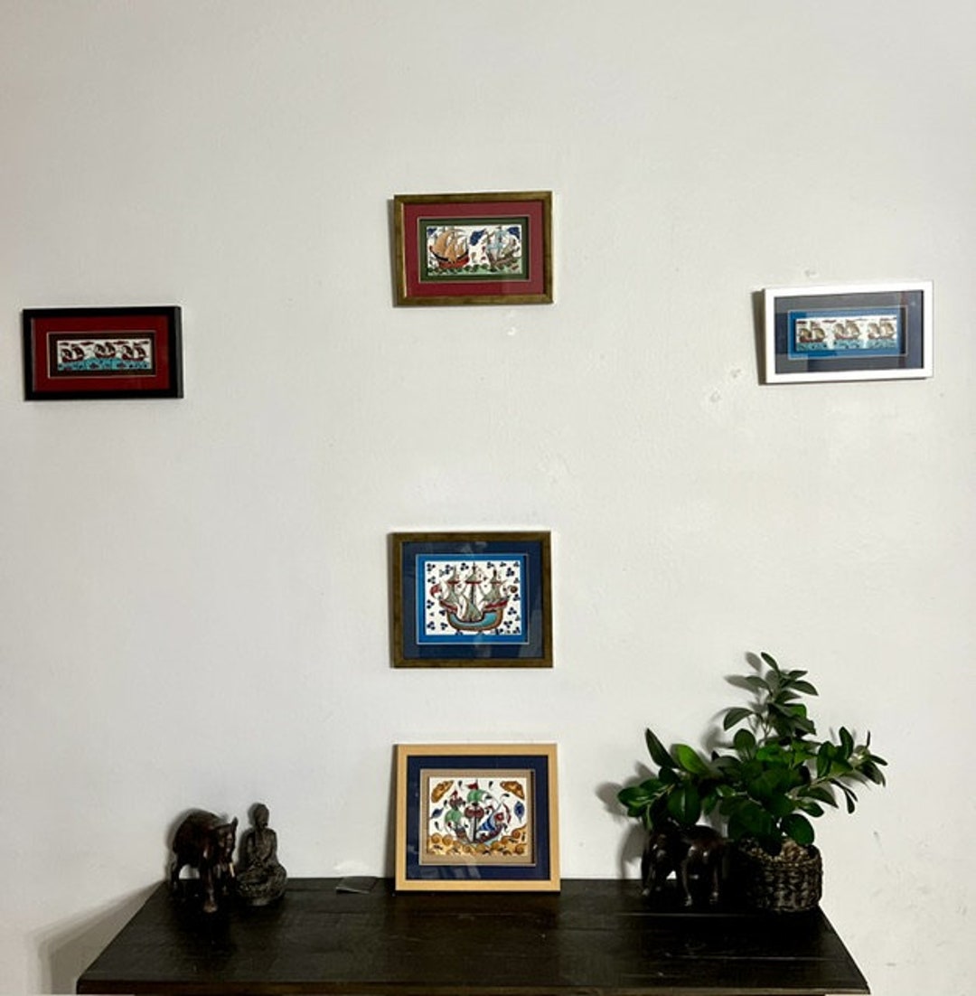 Ottoman Empire Galleon Ships Tile Art Hand Painted Nautical ...