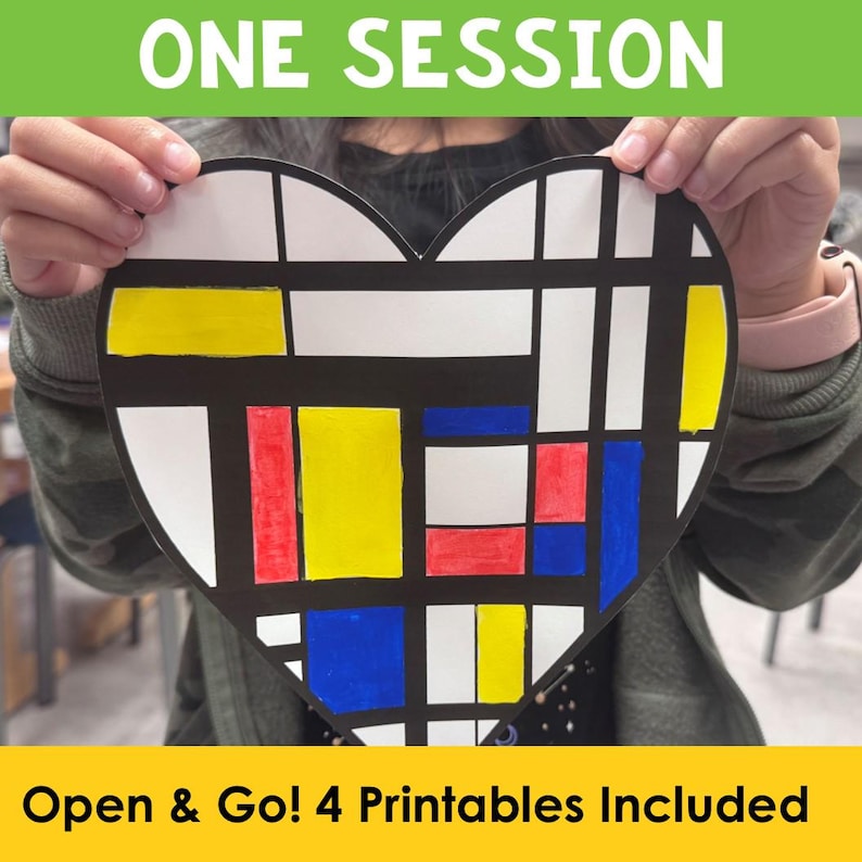 Piet Mondrian Valentine's Day Art Project Famous Artist Valentine's Day ...