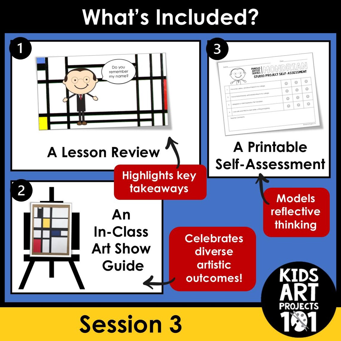 Piet Mondrian Abstract Art Project Famous Artist Elementary Art Lessons ...