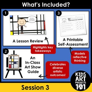 Piet Mondrian Abstract Art Project Famous Artist Elementary Art Lessons ...