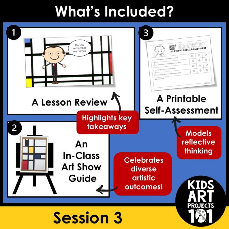 Piet Mondrian Abstract Art Project Famous Artist Elementary Art Lessons ...