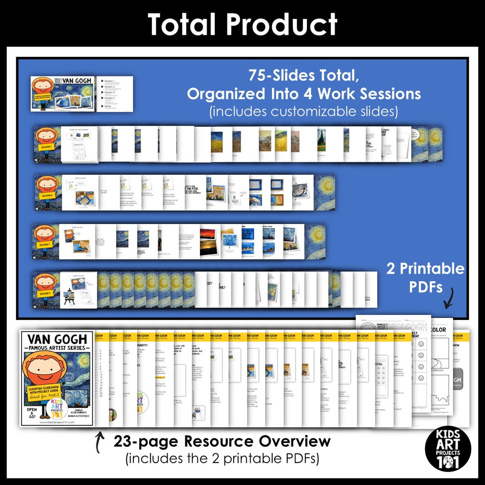 Vincent Van Gogh Starry Night Art Project Famous Artist Elementary Art ...