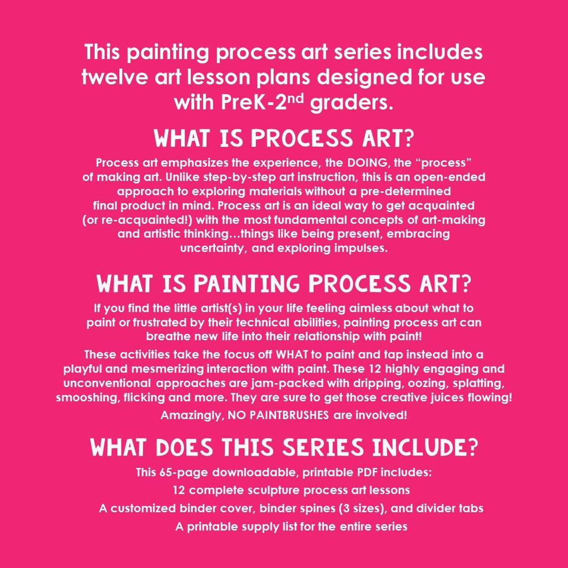 Painting Process Art Projects for Prek-2 Homeschool and Elementary Art ...