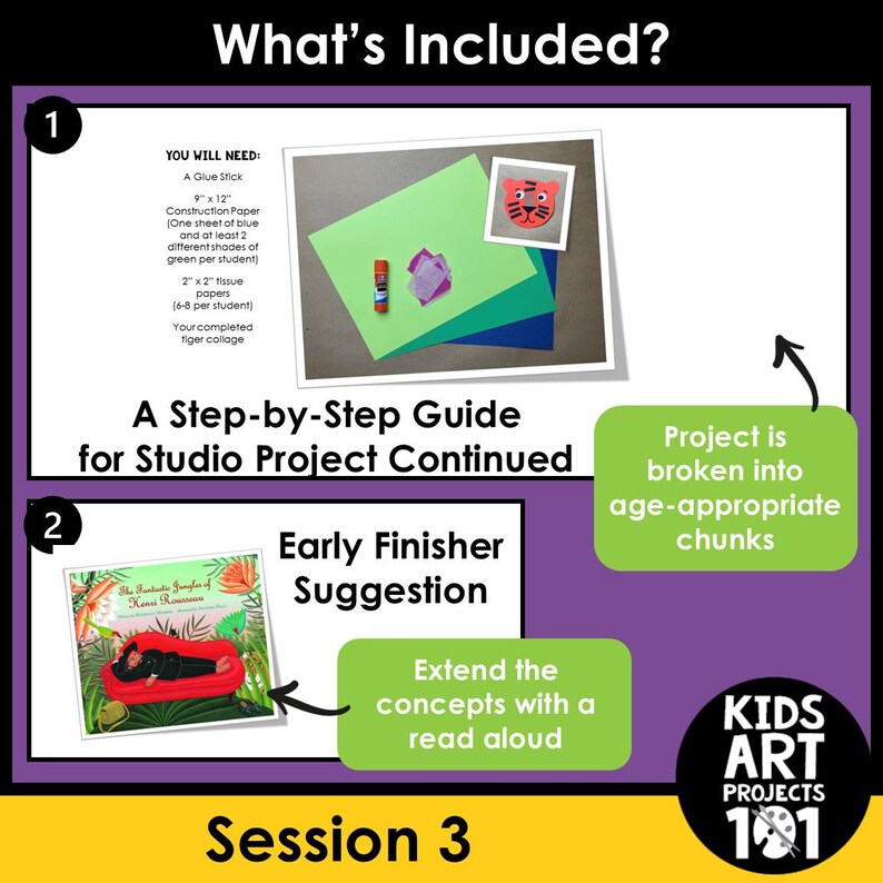 Henri Rousseau Jungle Art Project Famous Artist Elementary Art Lessons ...