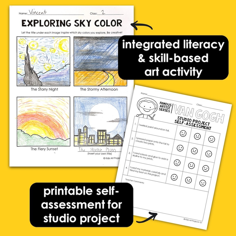 Vincent Van Gogh Starry Night Art Project Famous Artist Elementary Art ...