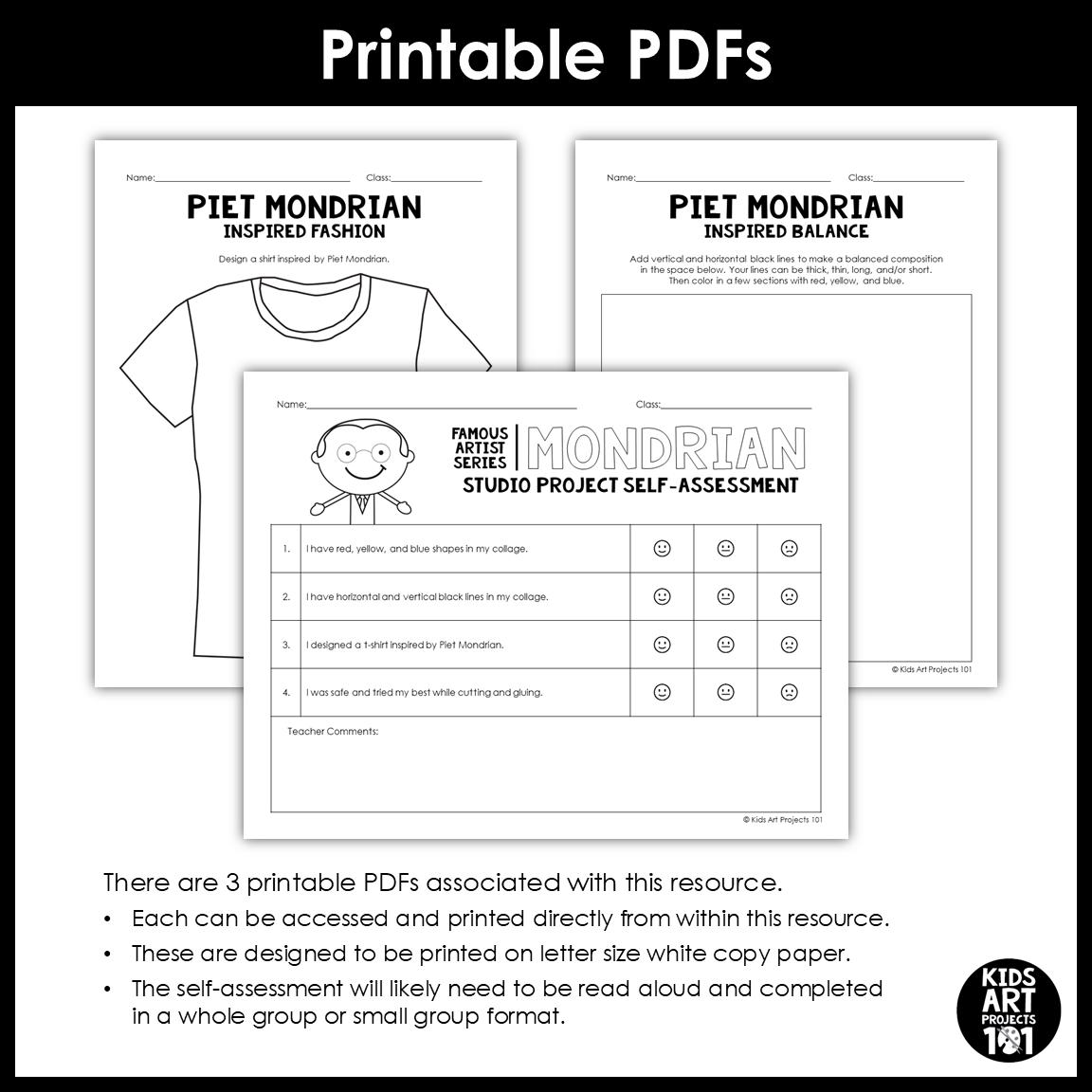 Piet Mondrian Abstract Art Project Famous Artist Elementary Art Lessons ...
