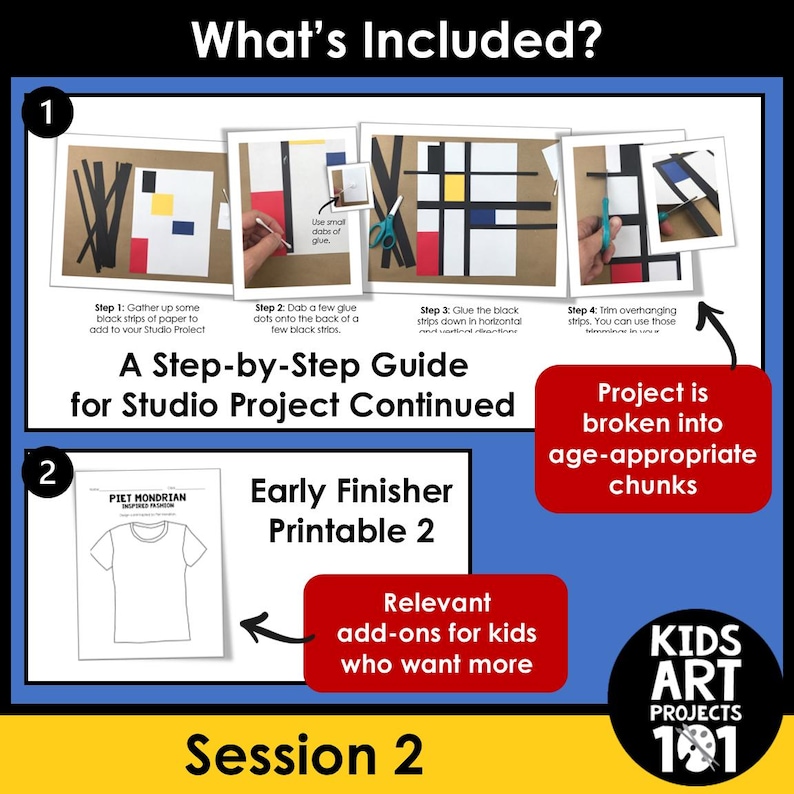 Piet Mondrian Abstract Art Project Famous Artist Elementary Art Lessons ...