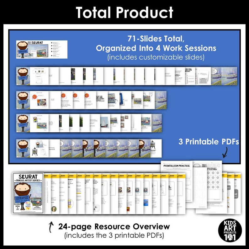 Seurat Pointillism Seaside Art Project Famous Artist Elementary Art ...
