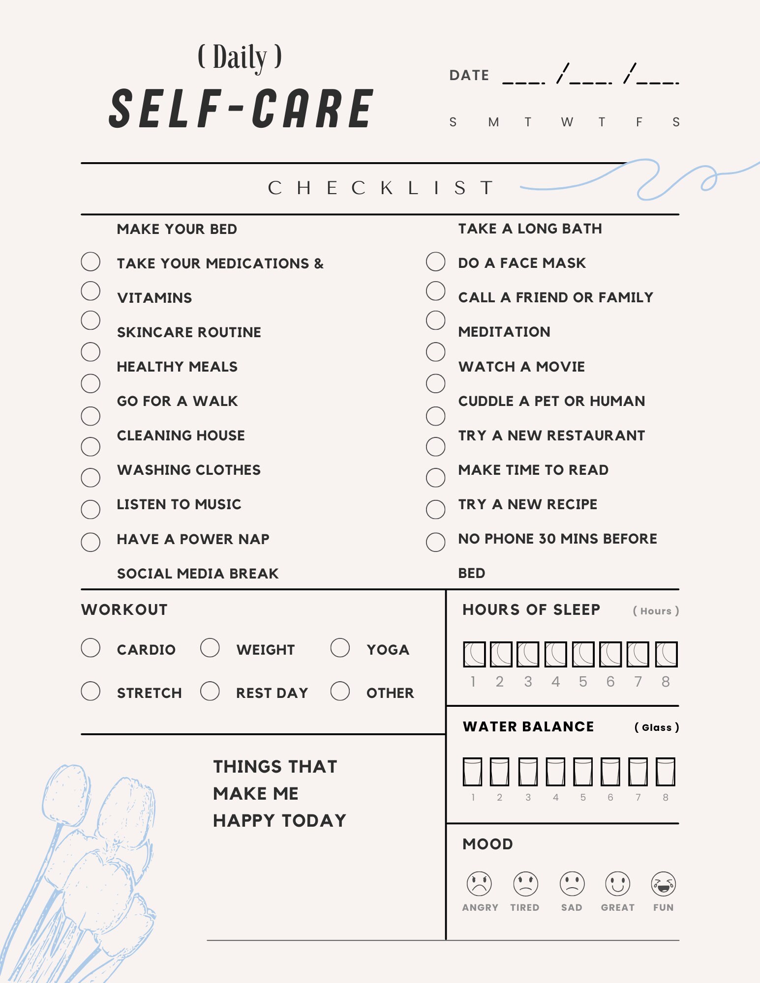 Self-care Planner, Printable Mindful Workbook, Self-love Journal ...