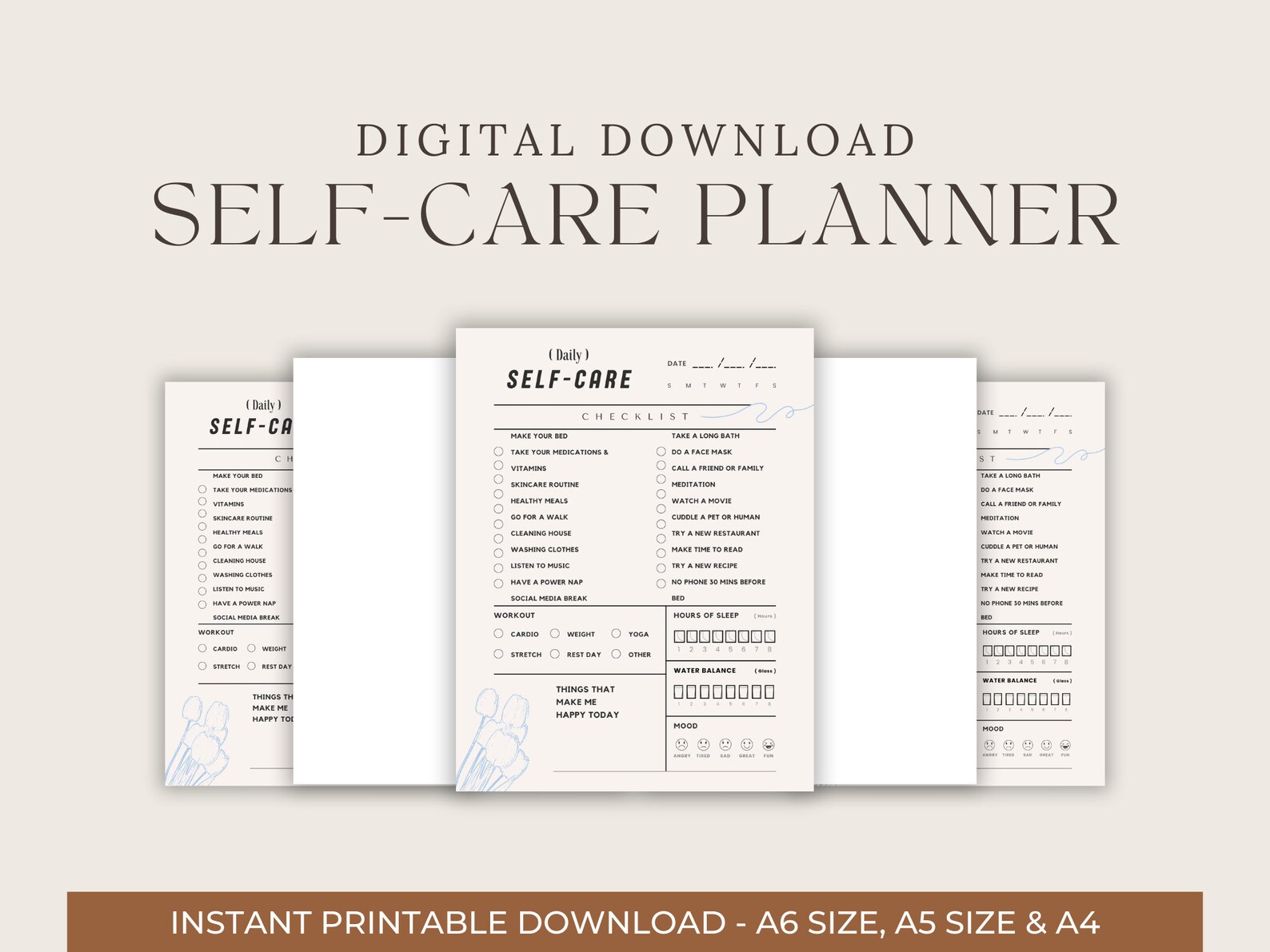 Self-care Planner, Printable Mindful Workbook, Self-love Journal ...