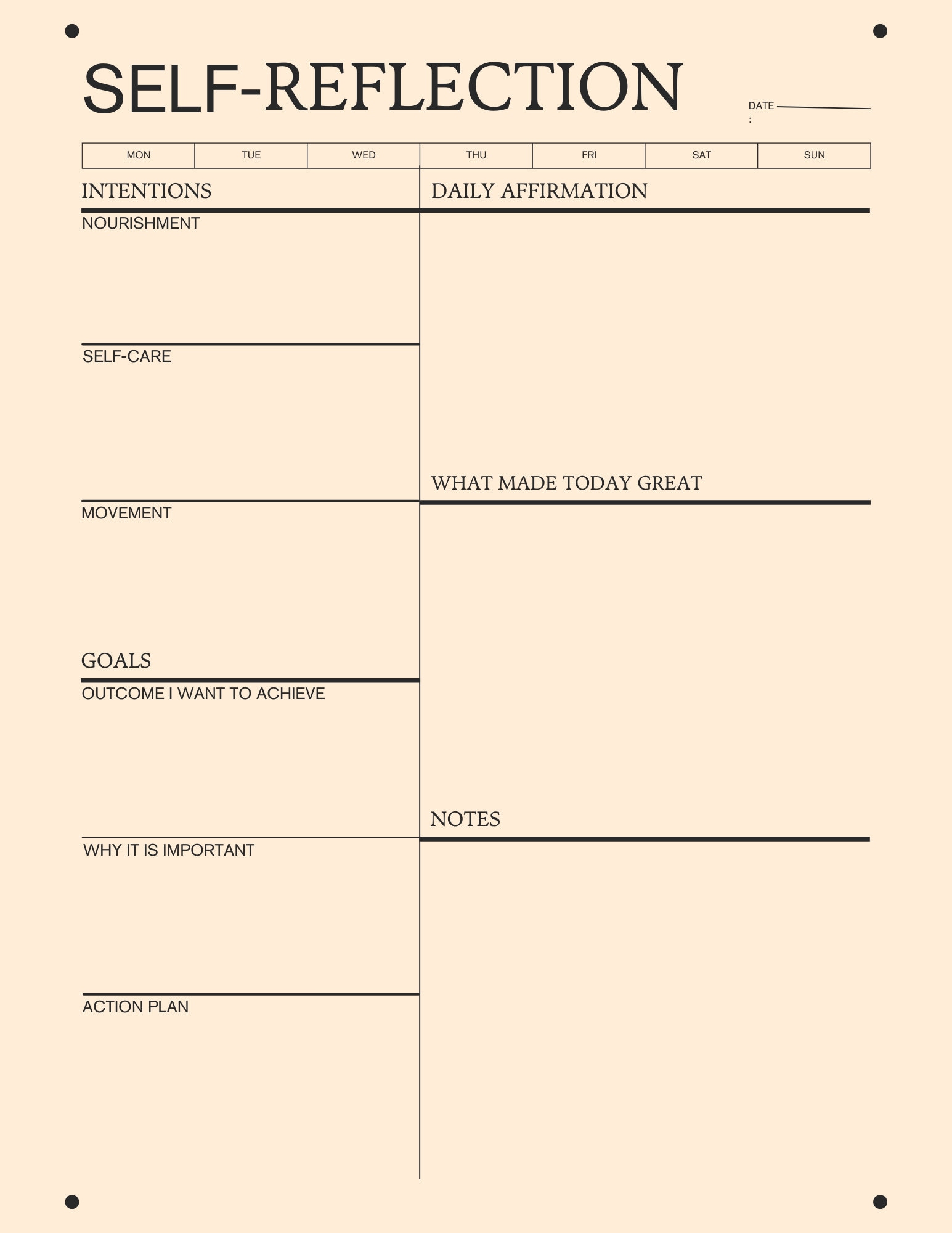 Self Reflection Printable Self Discovery Personal Growth - Etsy