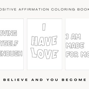 Printable Positivity Coloring Book - Positive Affirmations for Therapy ...