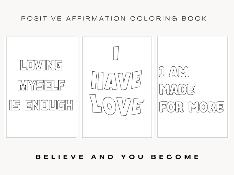 Printable Positivity Coloring Book - Positive Affirmations for Therapy ...