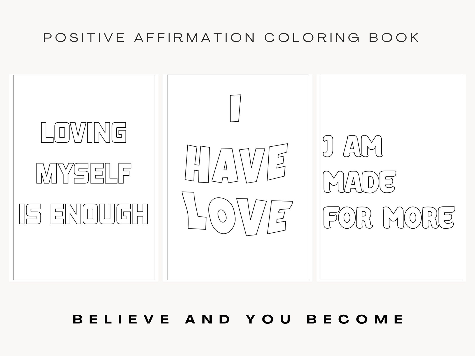 Printable Positivity Coloring Book - Positive Affirmations for Therapy ...