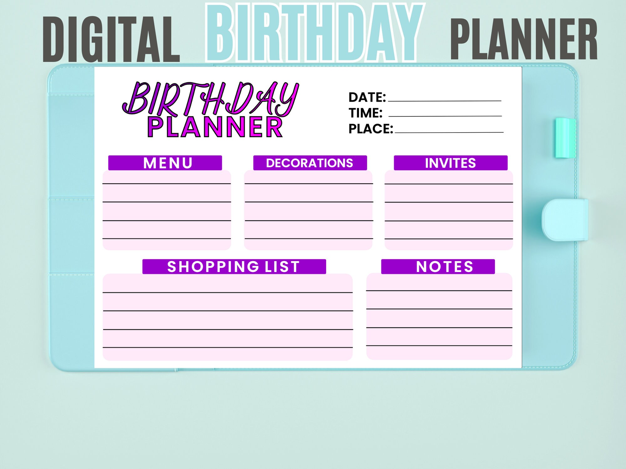 Printable Birthday Party Planner – Digital Event Organizer for Children ...