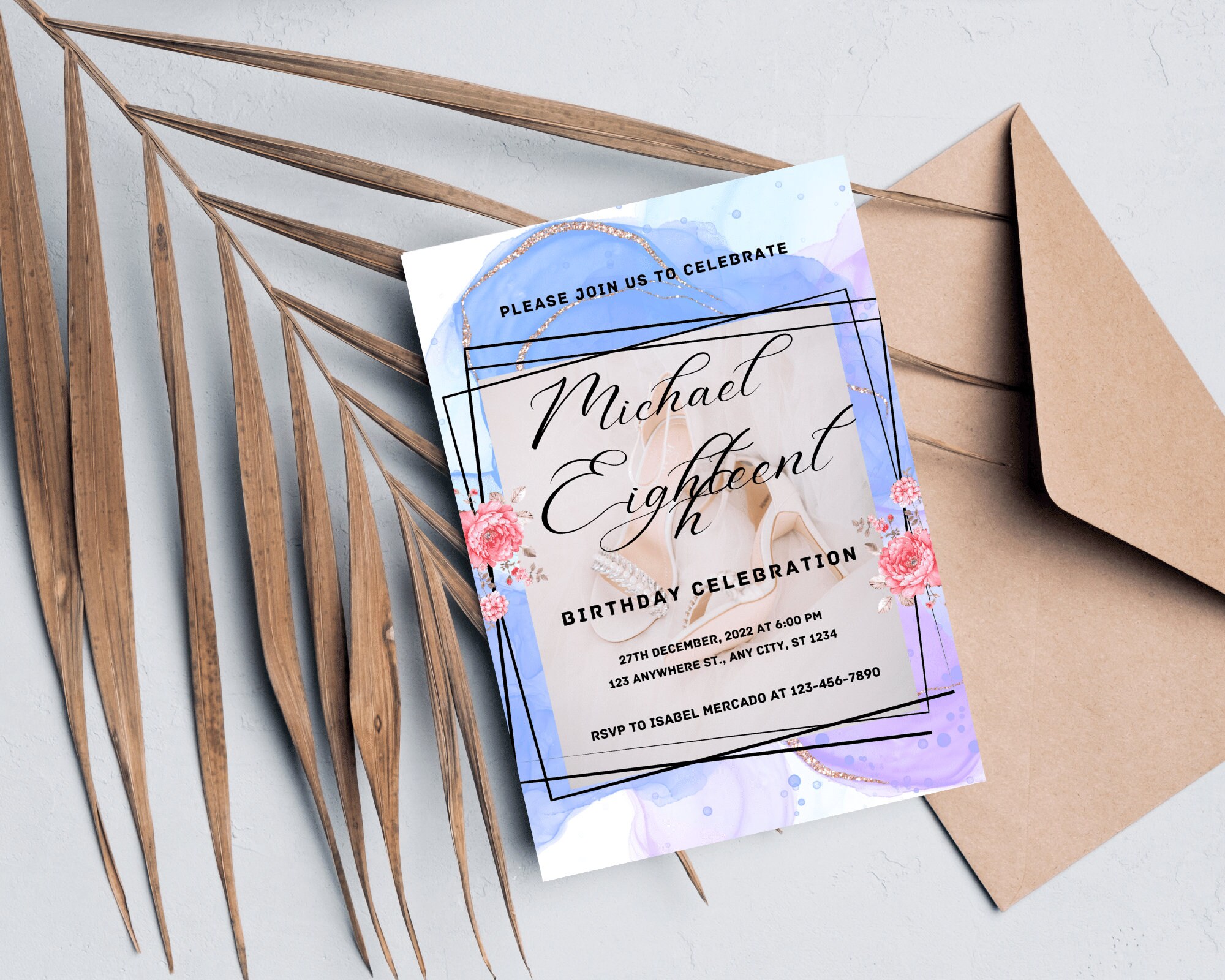 Elegant and Personalized Invitation Card for Birthday Celebrations ...
