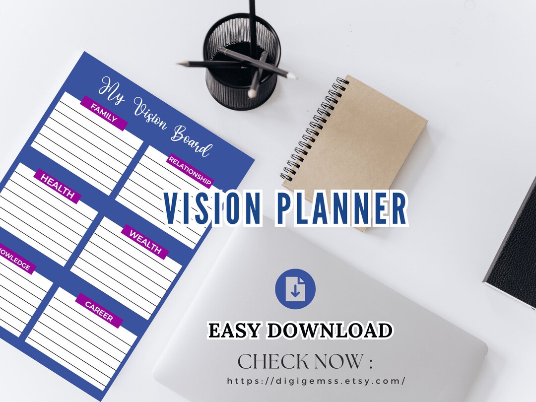 Vision Board Kit - Printable Vision Board - Goal Setting Bundle ...