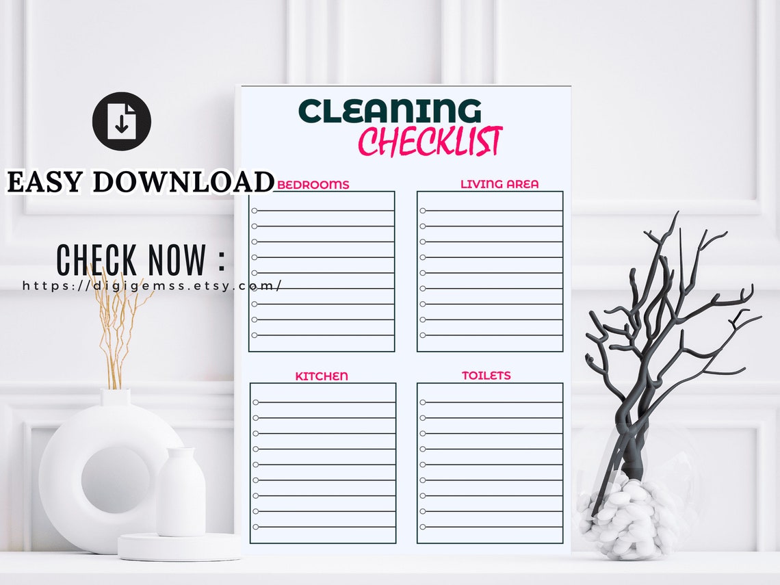 Cleaning Planner - Editable Cleaning Checklist - Cleaning Schedule ...