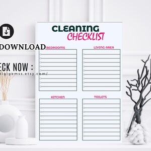 Cleaning Planner - Editable Cleaning Checklist - Cleaning Schedule ...
