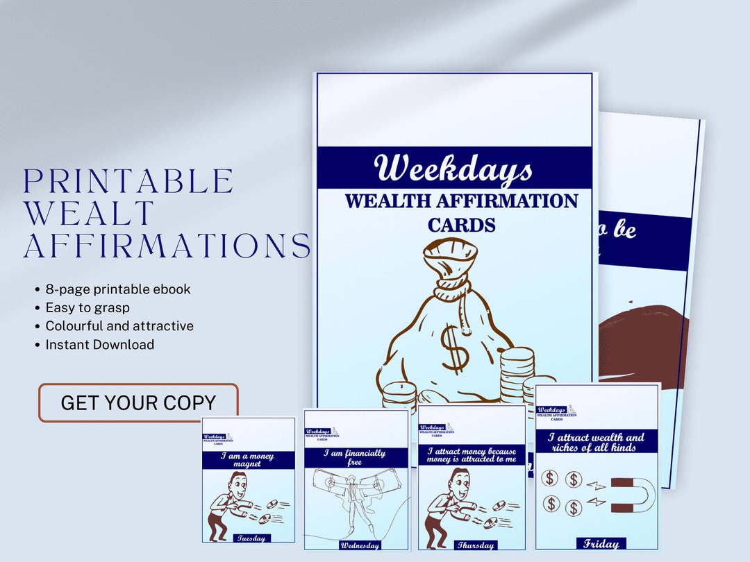 Wealth Affirmation Card - Money Manifestation Poster - Daily ...