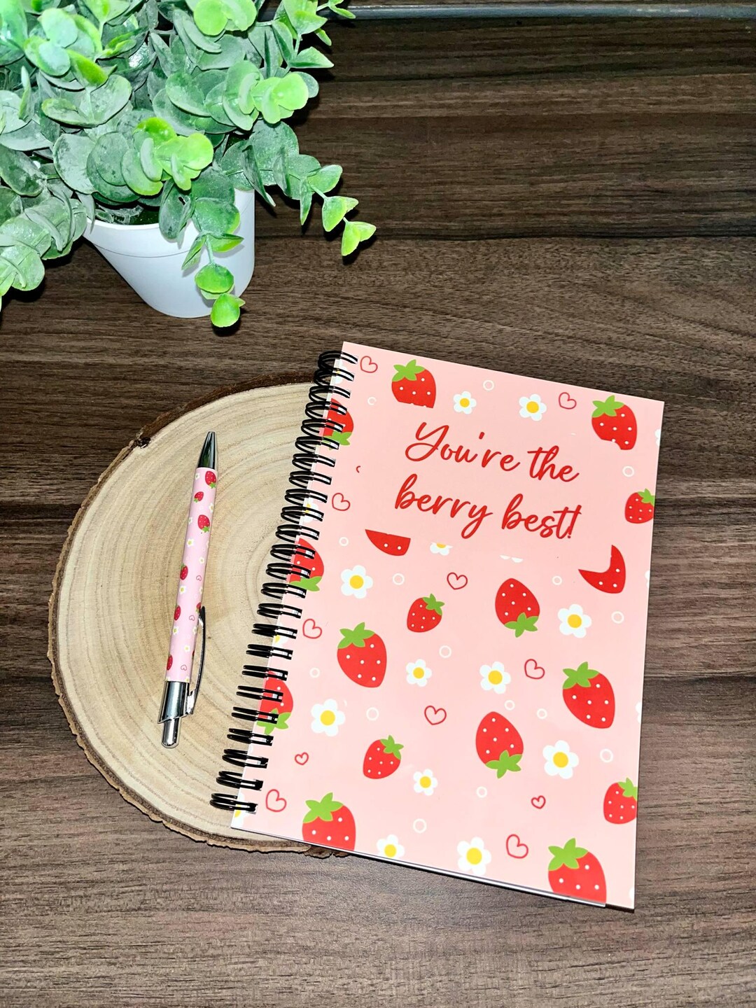 Personalized Strawberry Notepad Set: A5 Wirebound Spiral Notebook - Etsy