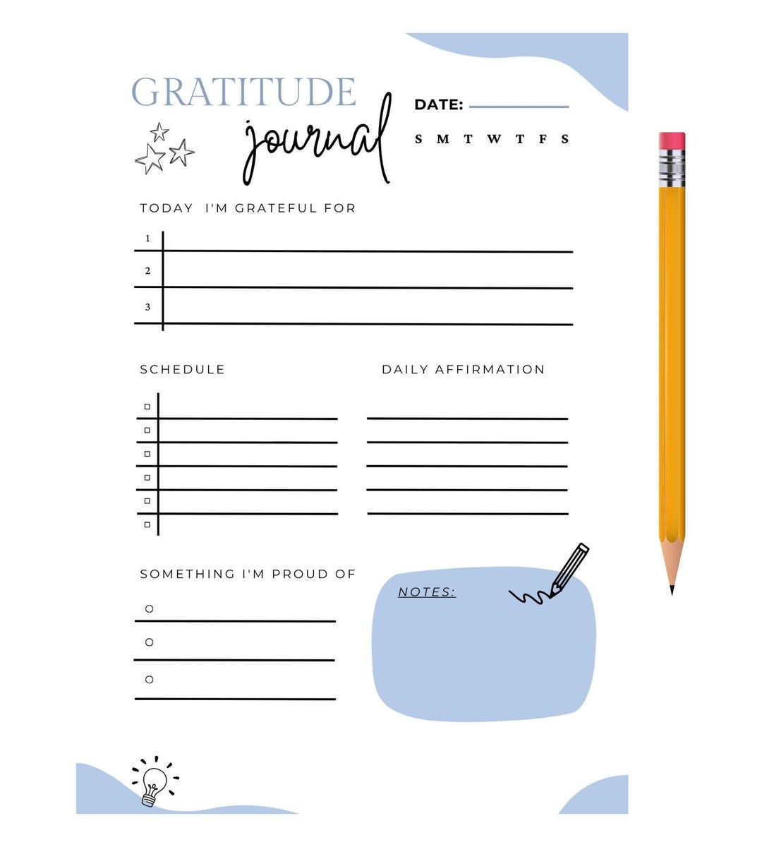 Printable Gratitude Journal Template | Weekly & Daily Gratitude Log ...