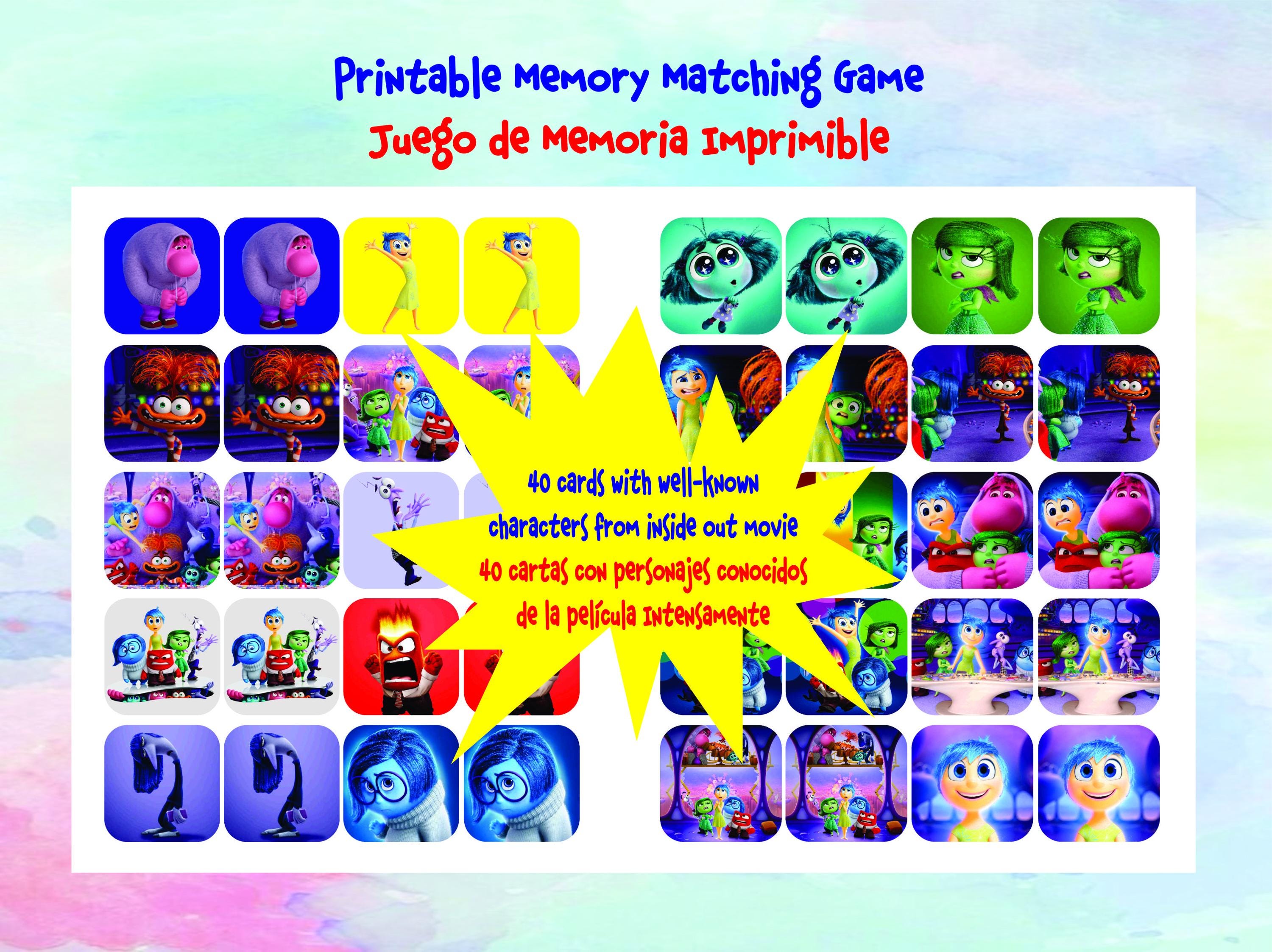 Juego De Memoria Imprimible, Tarjetas De Memoria, Juego De Cartas ...