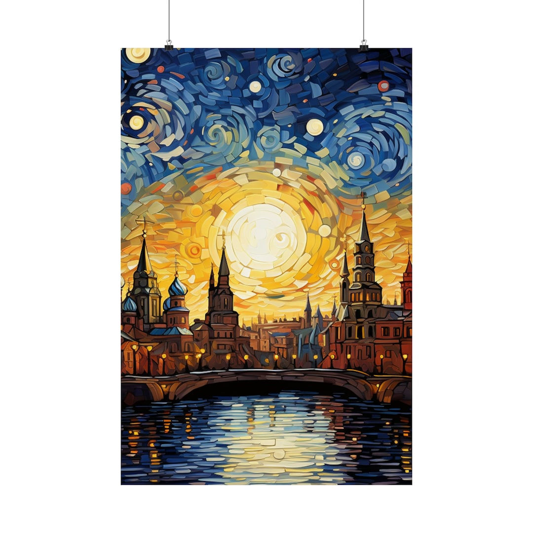Moscow Poster Iconic Cityscape Art Print Russian Heritage Wall Art ...