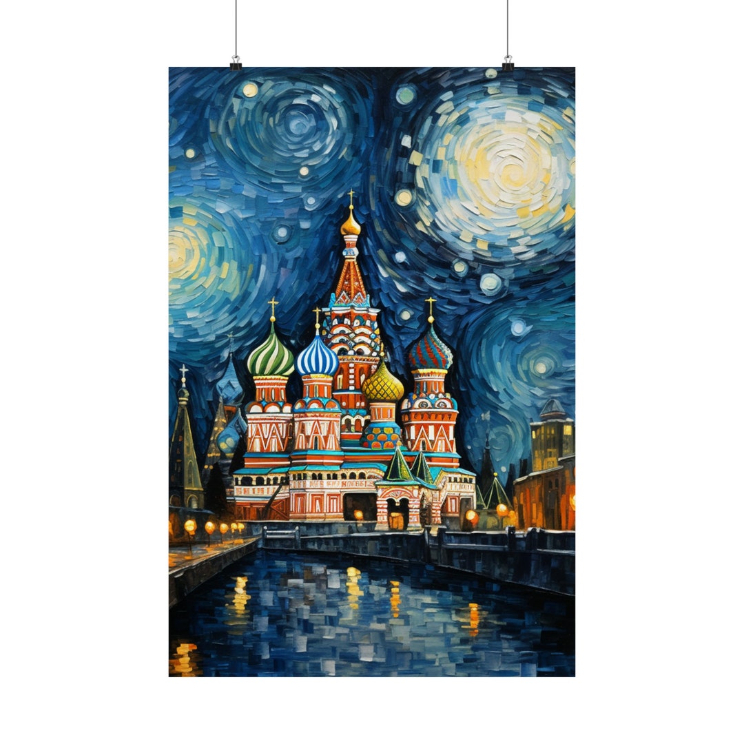 Moscow Poster Iconic Cityscape Art Print Russian Heritage Wall Art ...