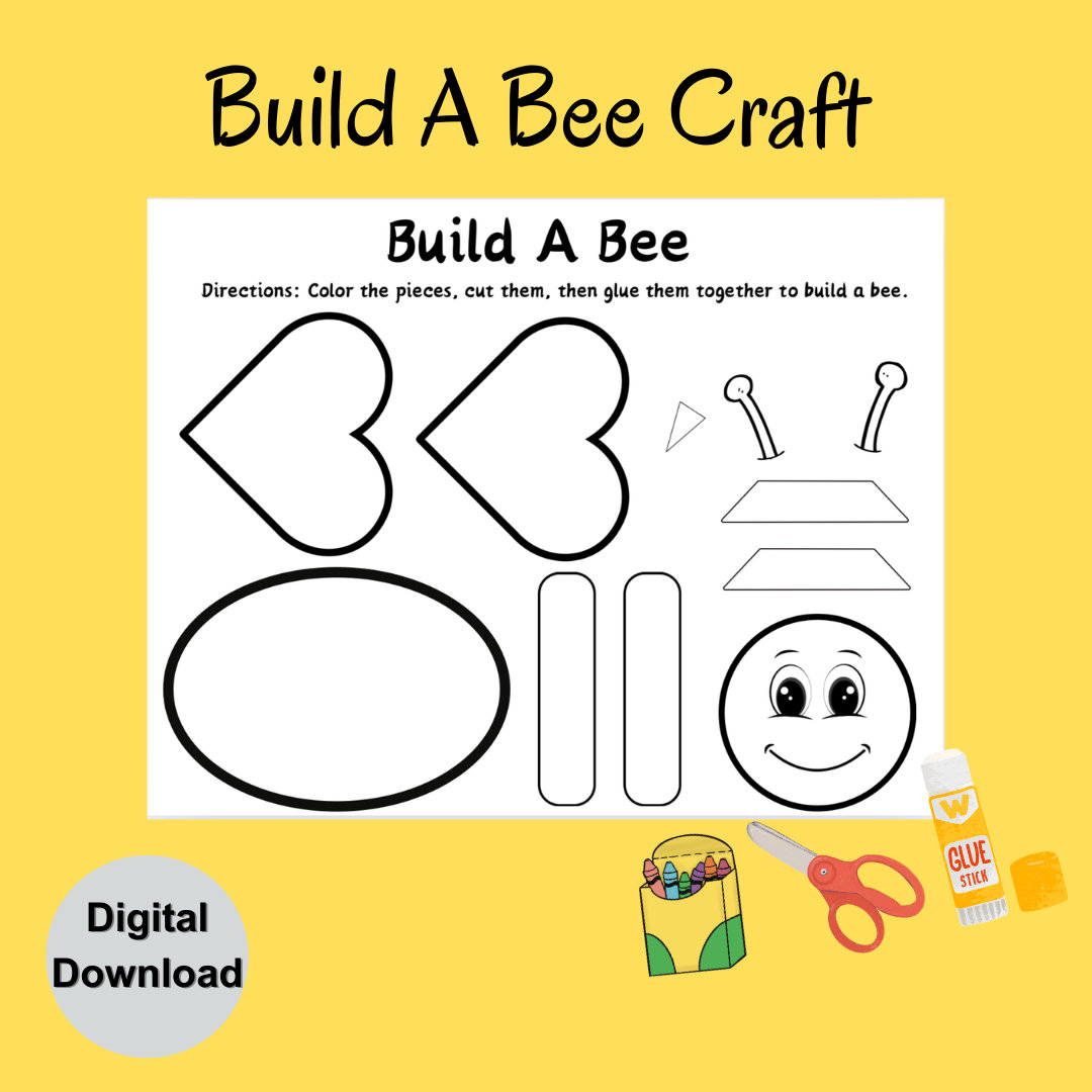 Build A Bee Craft Printable Activity Kids Spring Craft DIY Craft ...
