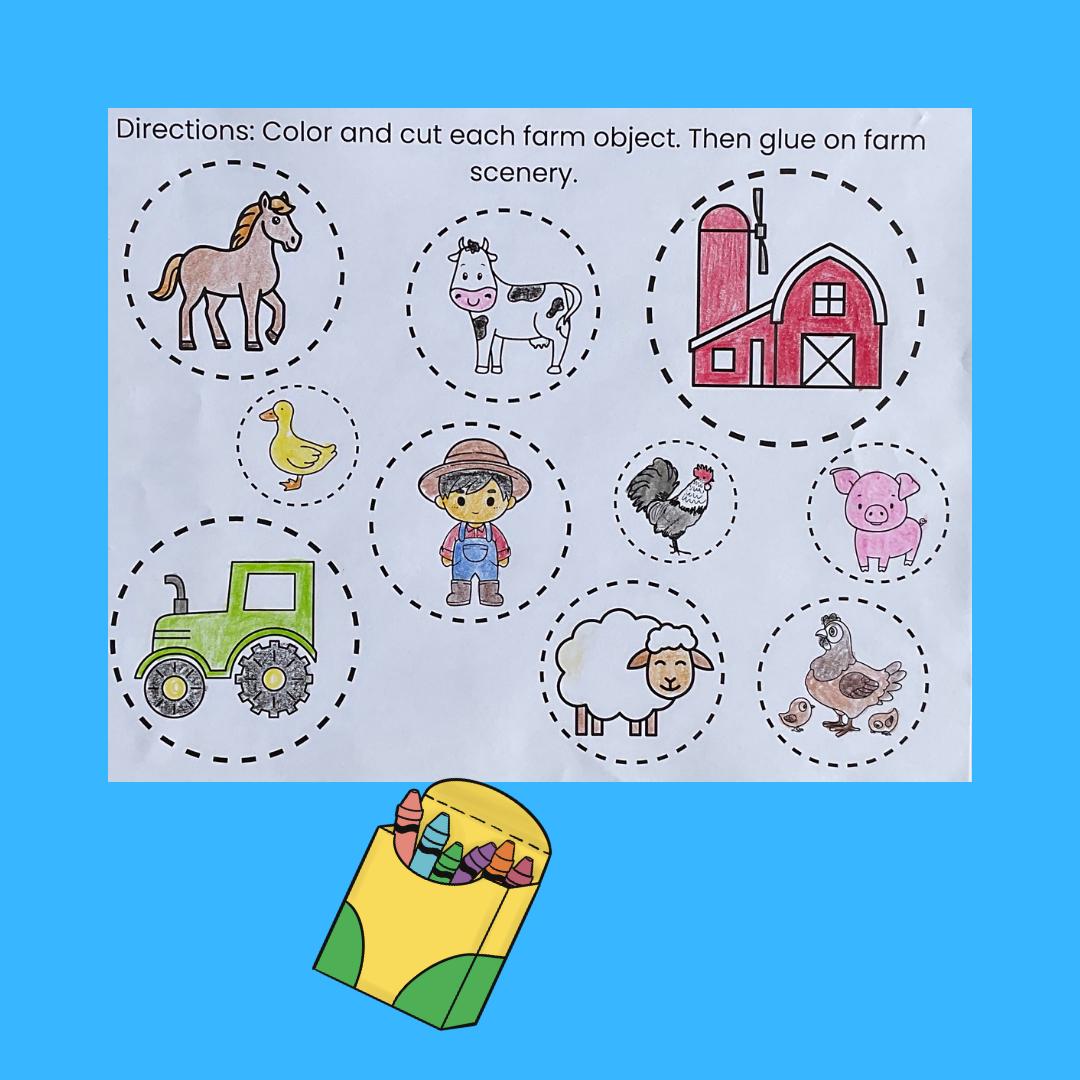 Build A Farm Craft Printable Download Build A Barnyard Farm Craft ...
