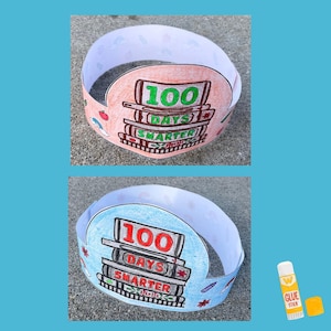100 Days of School Paper Crown 100 Days Smarter Hat 100th Day of School ...