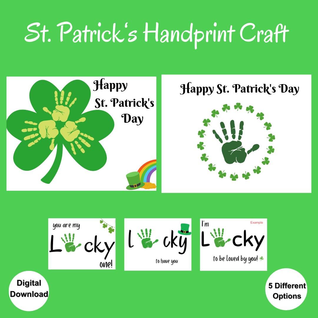 St Patricks Day Handprint Craft Handprint Art St. Patricks Day Activity ...