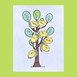 Lemon Tree Craft, Family Tree Template, Printable Activity, Family Tree ...
