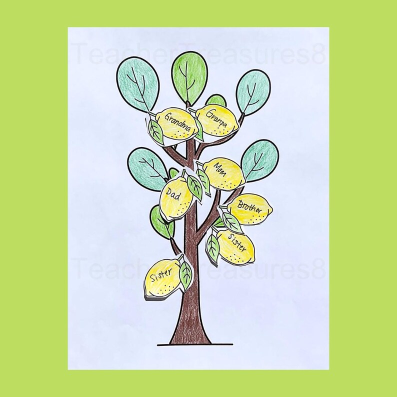 Lemon Tree Craft, Family Tree Template, Printable Activity, Family Tree ...