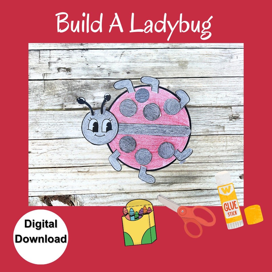 Build A Ladybug Craft Printable Activity Kids Summer Craft DIY Craft ...