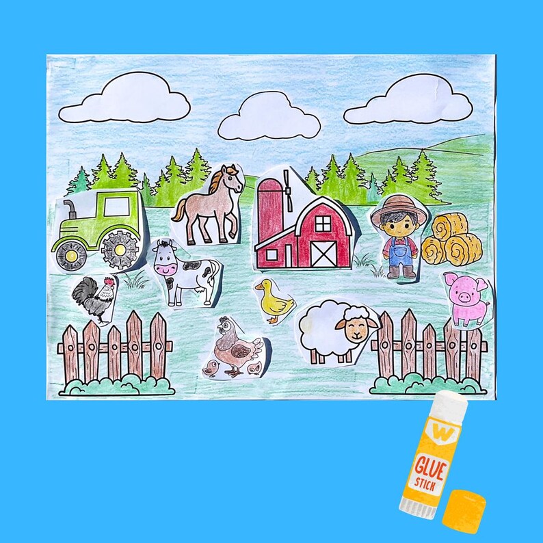 Build A Farm Craft Printable Download Build A Barnyard Farm Craft ...
