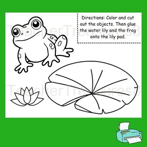 Frog Craft Printable Activity Kids Spring Craft DIY Craft Homeschool ...
