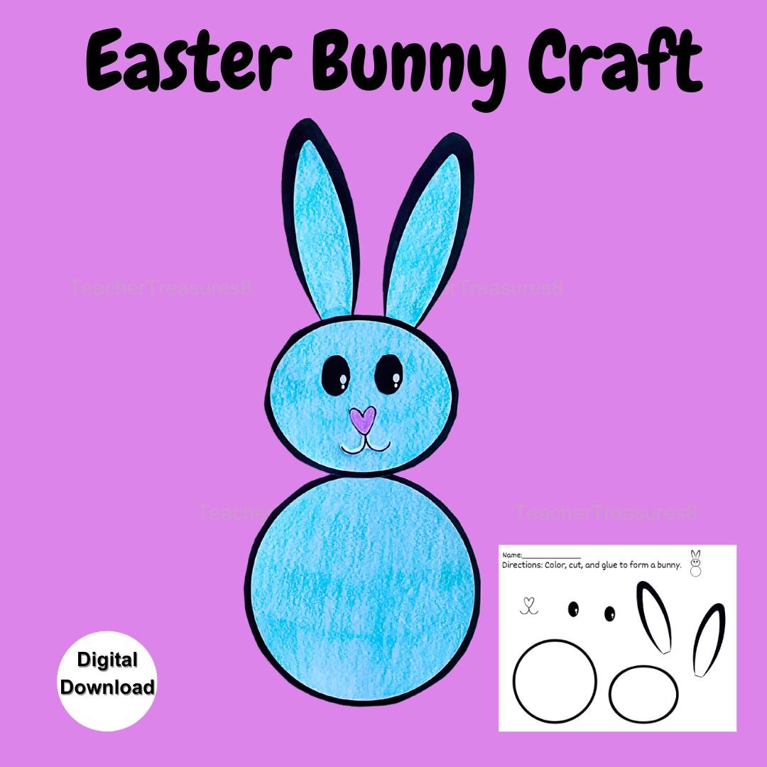 Easter Bunny Craft Printable Easter Bunny Easter Kids Craft DIY Kids ...