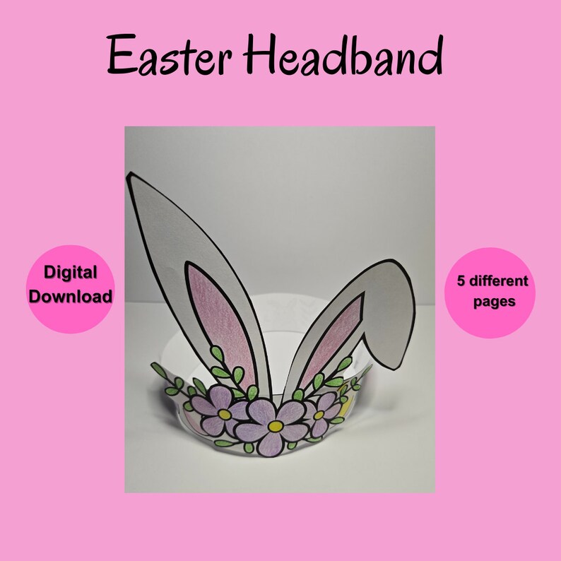 Easter Paper Crown Headband Bunny Rabbit Crown Easter Craft Preschool ...