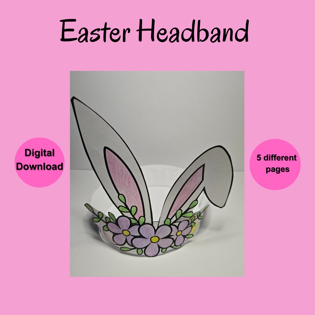 Easter Paper Crown Headband Bunny Rabbit Crown Easter Craft Preschool ...